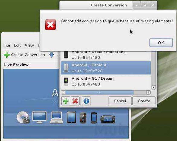 Cannot add conversion to queue in Arista Transcoder - Techyv.com